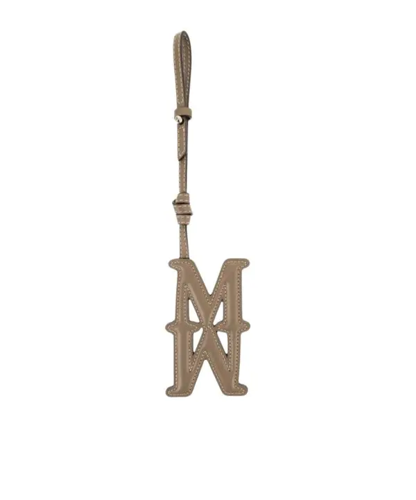 Max Mara Logo Leather Keychain - Brown