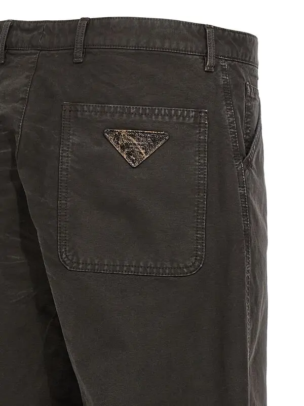 Prada Logo Detailed Wide-leg Jeans