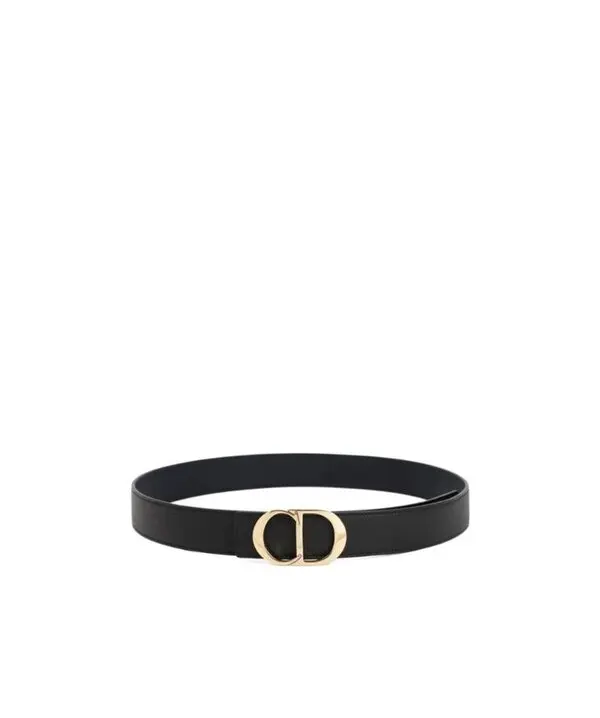 Dior Logo Buckle Leather Belt - Black