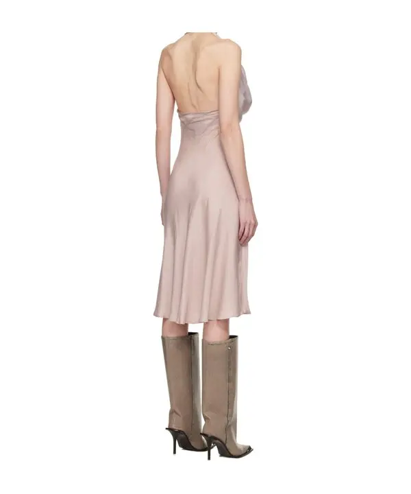 DIESEL® D-estiny Midi Dress With Hanging Neck And Pleat Details