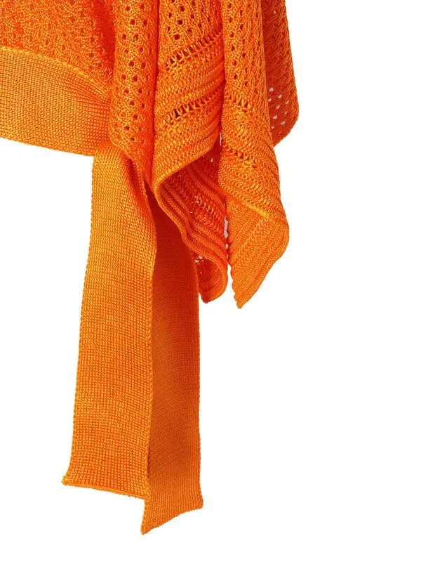 Alberta Ferretti Mesh Sweater With Tie Detail