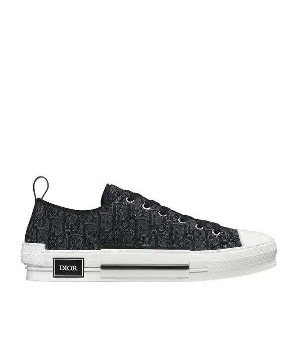Dior B23 League Low-top Sneakers In Oblique Jacquard - Black