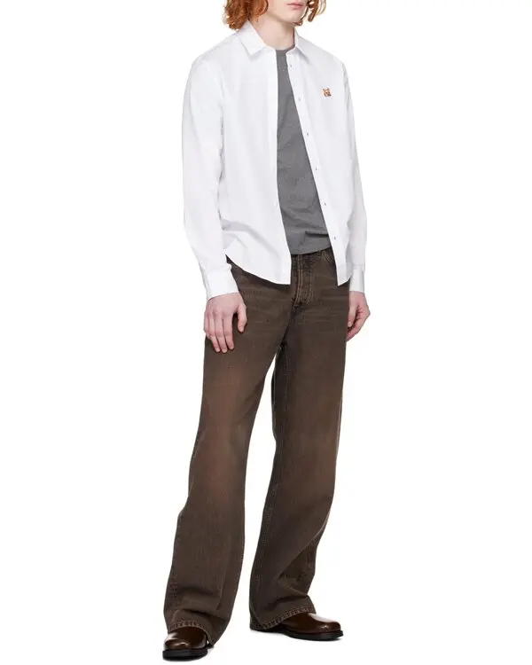 Maison Kitsuné Fox Head Patch Long-sleeved Shirt