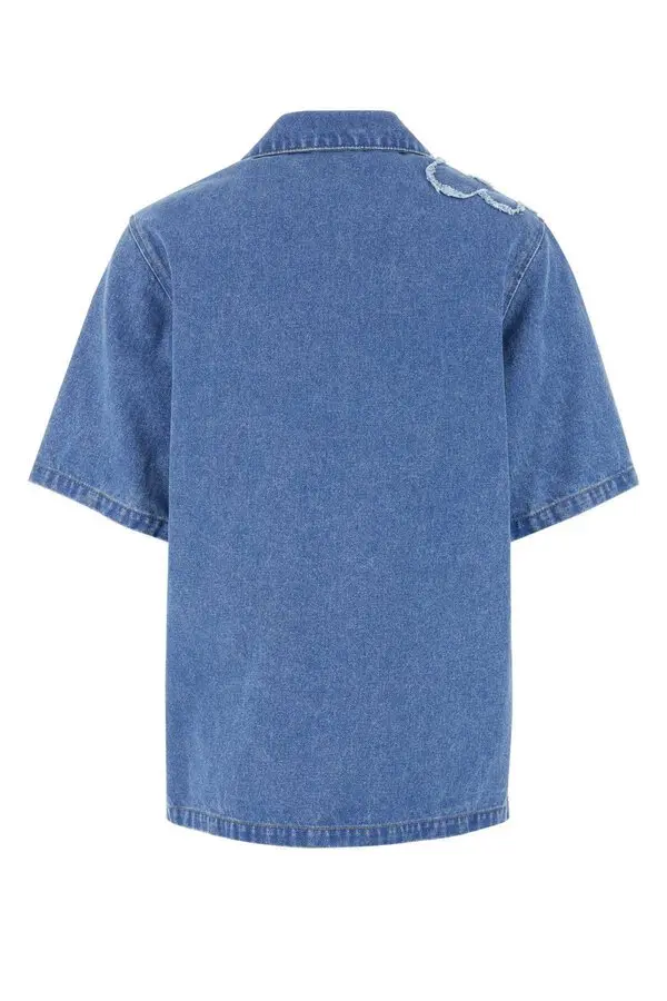 Marni Logo Embroidered Denim Shirt