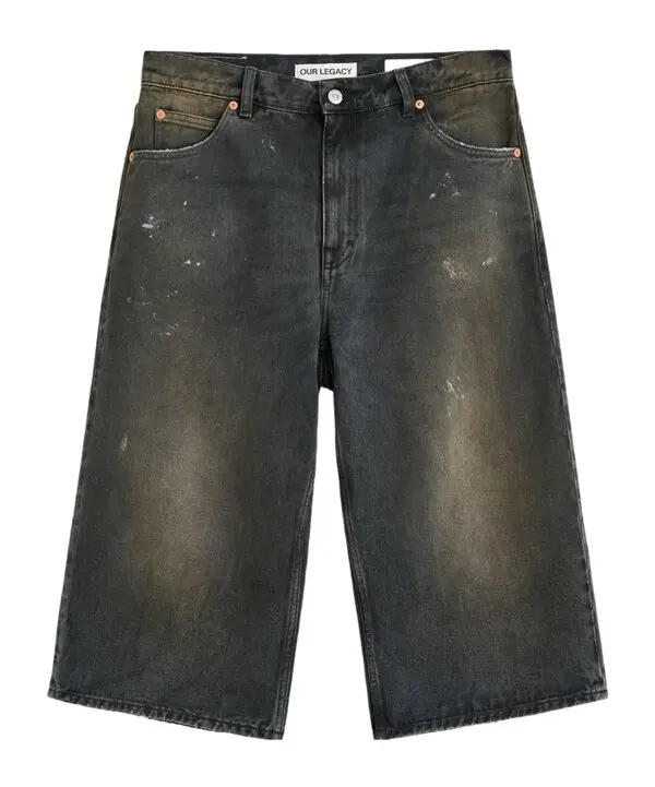 Our Legacy Capri Wide-leg Denim Shorts