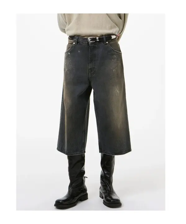 Our Legacy Capri Wide-leg Denim Shorts