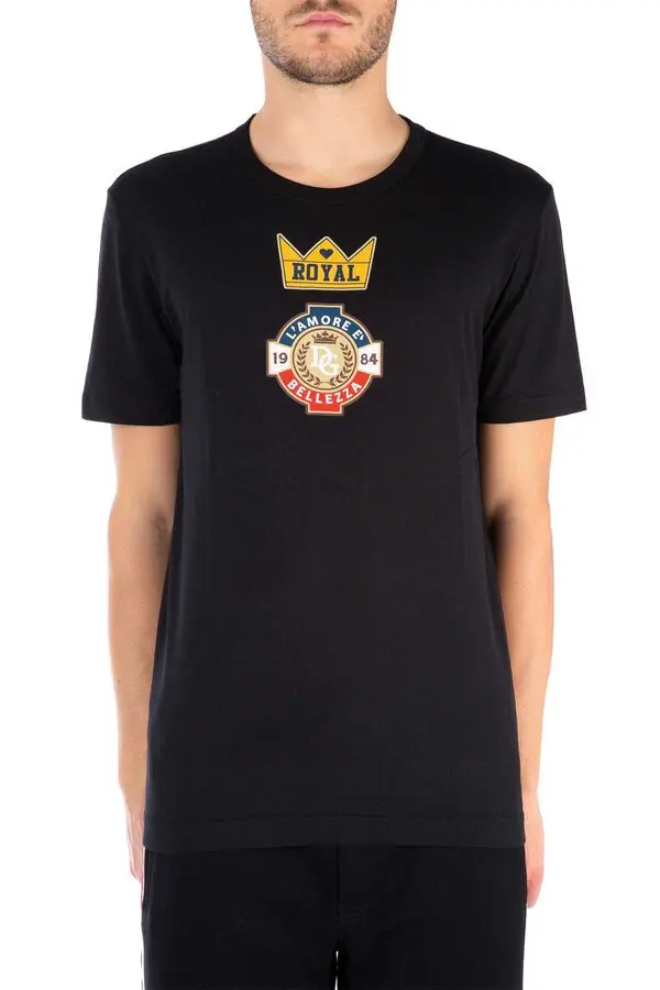 Dolce & Gabbana Round Collar Printed T-shirt