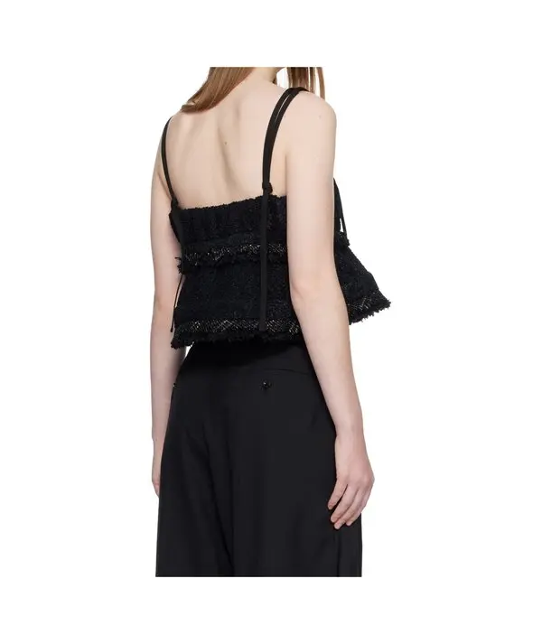 Sacai Tweed Camisole - Black