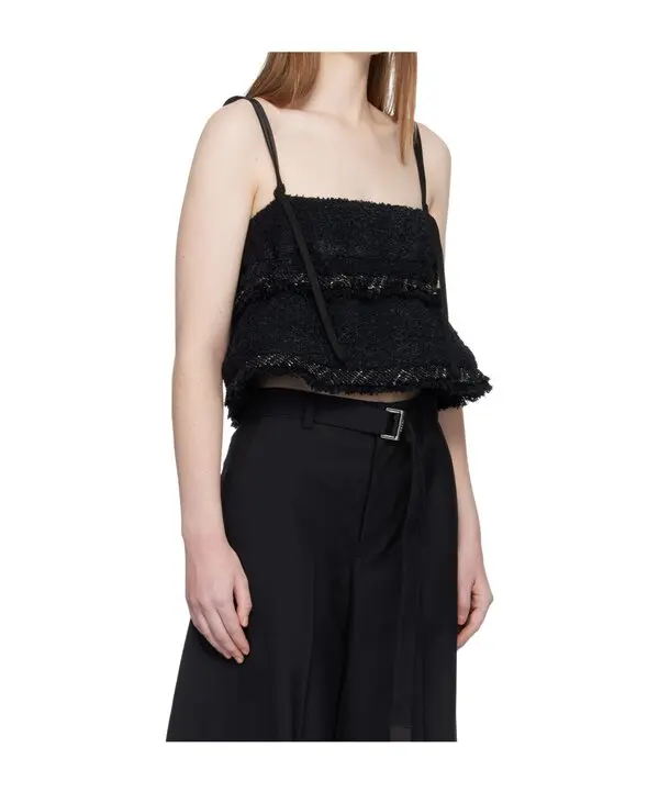 Sacai Tweed Camisole - Black