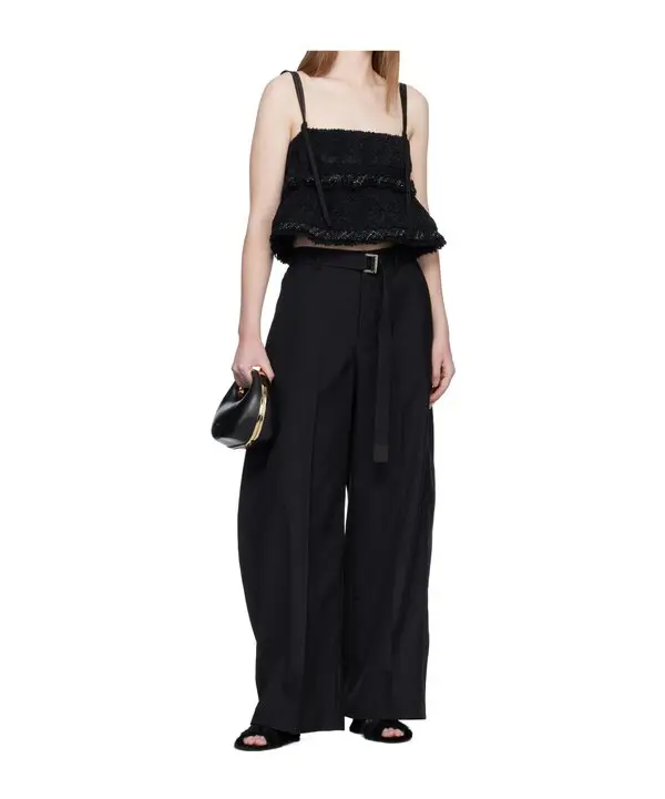 Sacai Tweed Camisole - Black