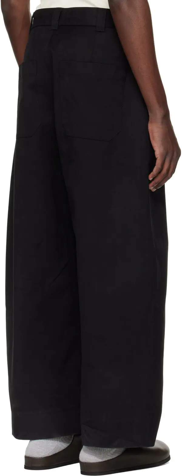 Studio Nicholson Sorte High-waisted Wide-leg Trousers