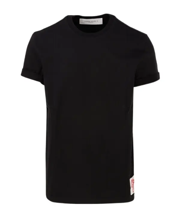 GOLDEN GOOSE Logo Embroidered Crewneck T-shirt - Black