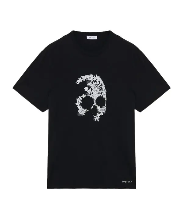 Alexander McQueen Lace Skull Crewneck T-shirt - Black