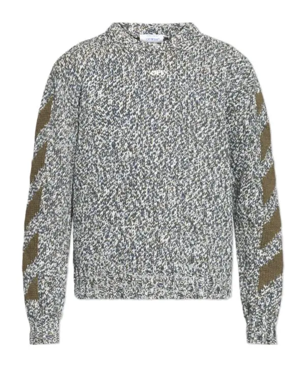Off-White Diag Arrow Knit Sweater - Gray