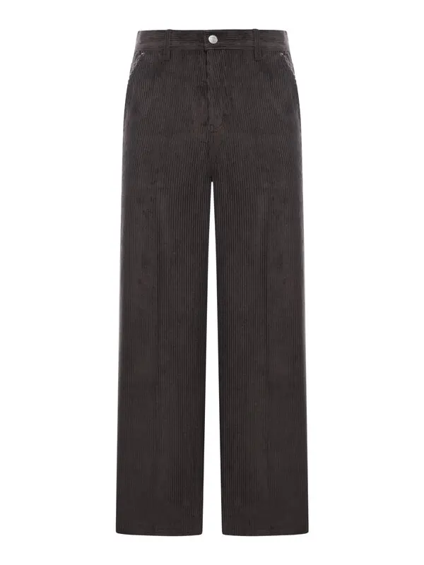 Ami Wide-leg Corduroy Trousers - Black