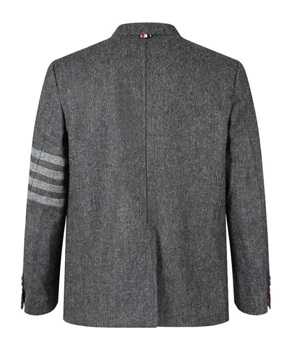 Thom Browne Stripe-detailed Single-breasted Tailored Blazer - Grey