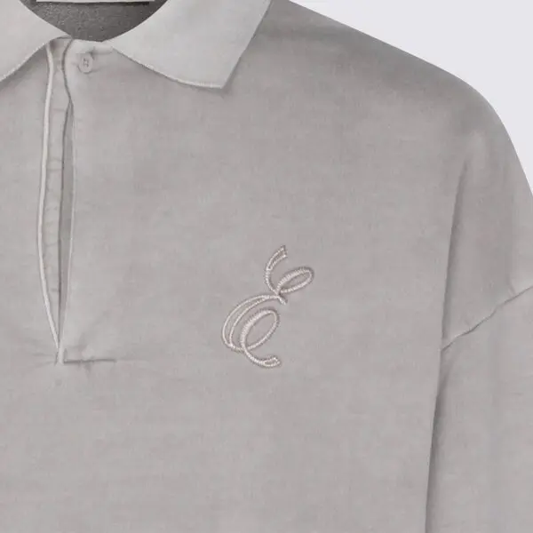Fear Of God Logo Embroidered Classic Polo Sweatshirt - Gray