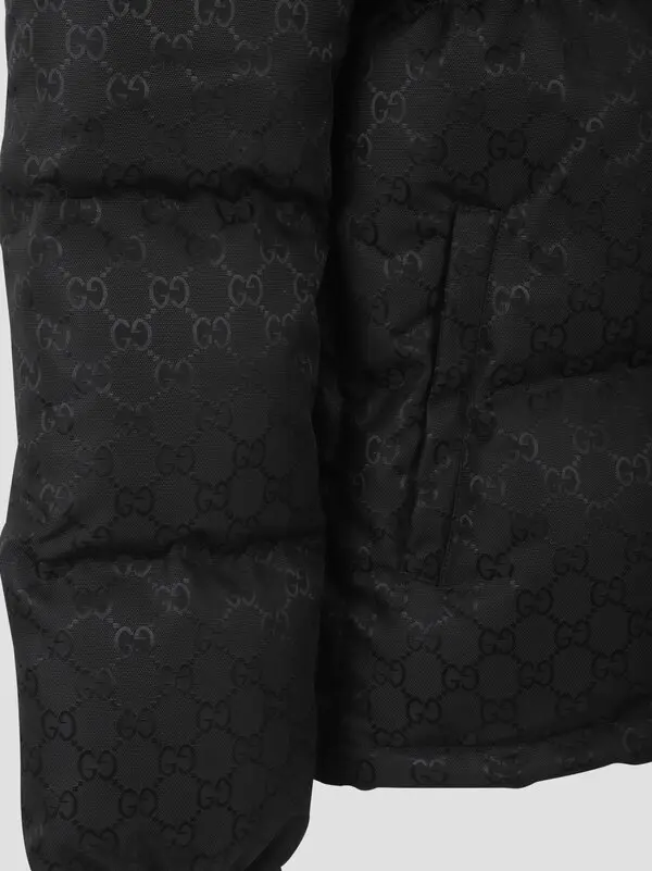 Gucci Monogrammed Zip-up Puffer Jacket With Hood