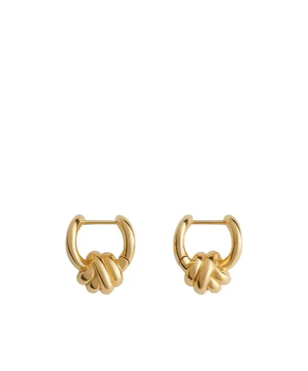Bottega Veneta Knot Hoop Earrings - Golden