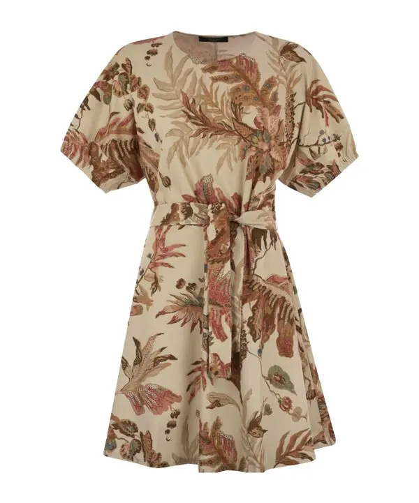 Max Mara Belted Printed Midi Dress
