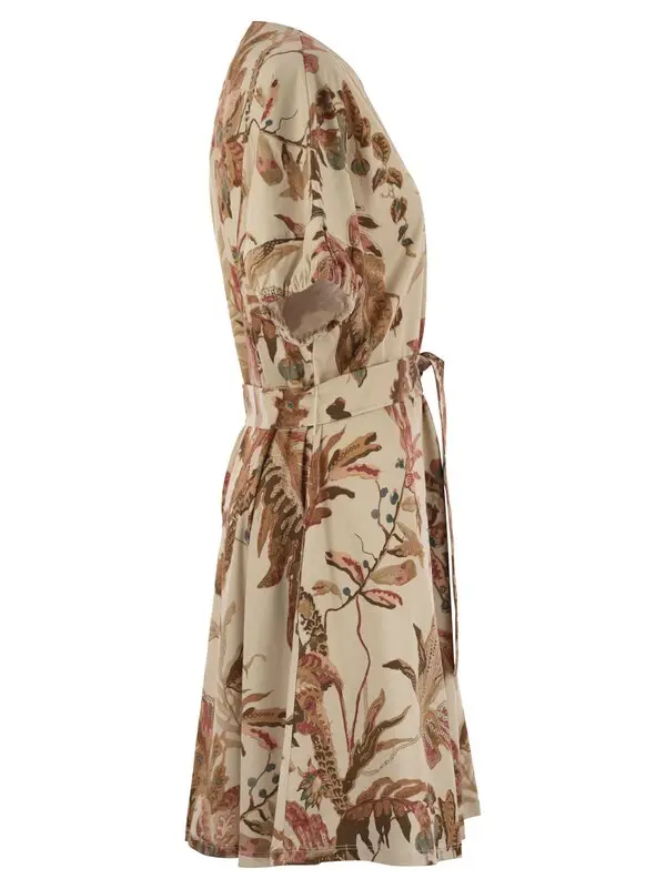 Max Mara Belted Printed Midi Dress