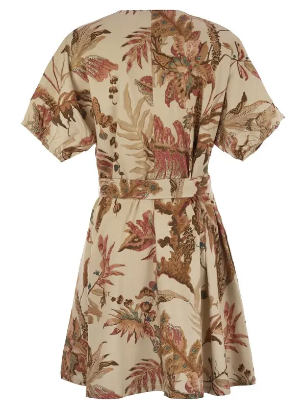 Max Mara Belted Printed Midi Dress