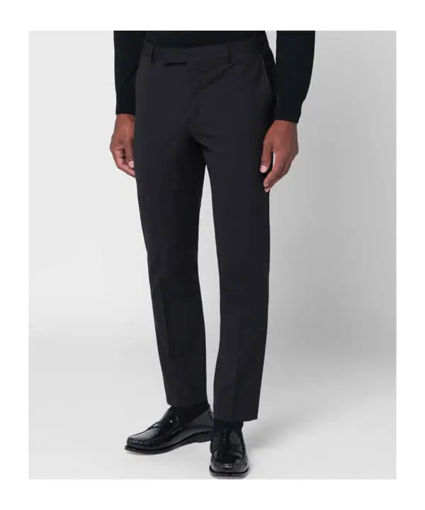 PT TORINO Wool Blend Flat Front Trousers