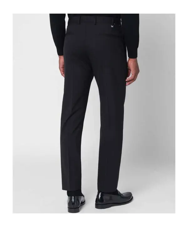 PT TORINO Wool Blend Flat Front Trousers