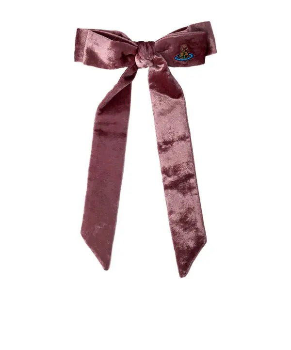 VIVIENNE WESTWOOD Orb-logo Bow Hair Clip - Pink