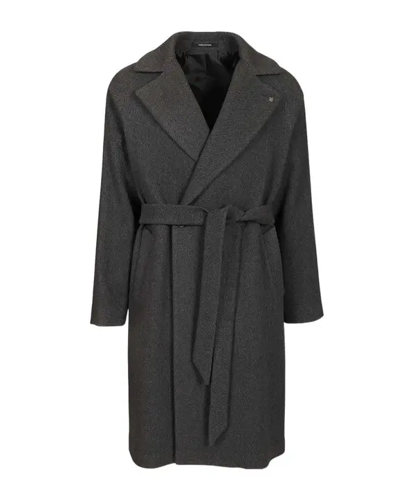 Tagliatore Belted Waist Hendricks Coat - Grey
