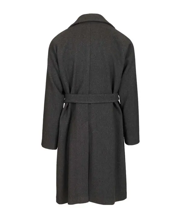 Tagliatore Belted Waist Hendricks Coat - Grey