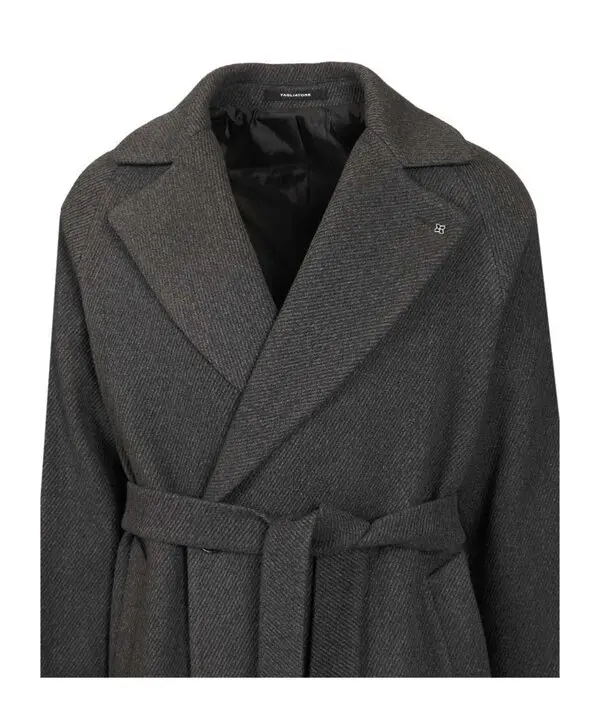 Tagliatore Belted Waist Hendricks Coat - Grey