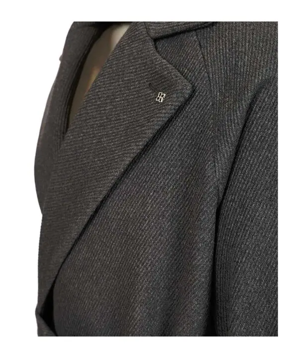 Tagliatore Belted Waist Hendricks Coat - Grey
