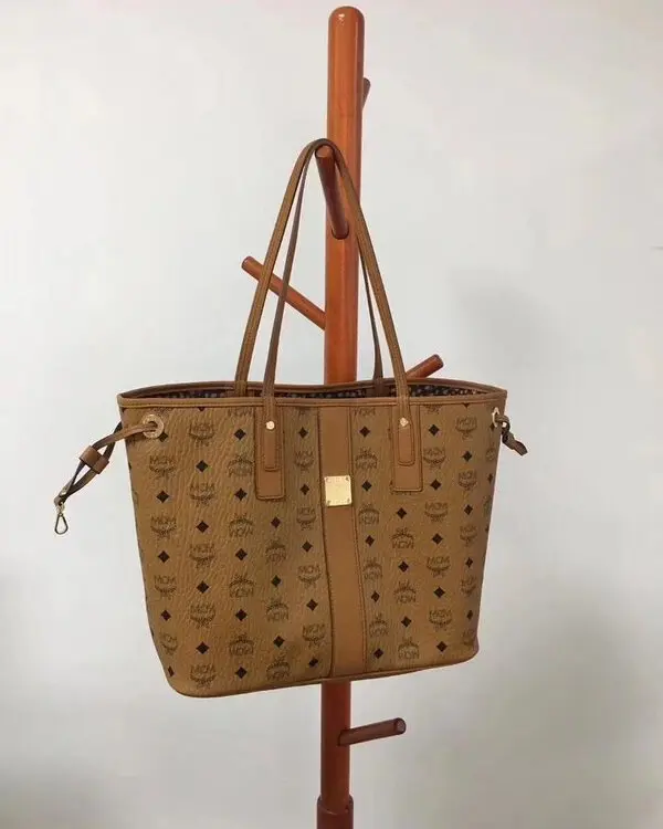Mcm Large Liz Monogram-print Tote Bag - Brown