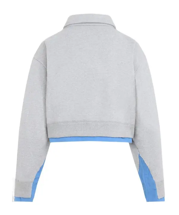 Miu Miu Cotton Fleece And Poplin Sweatshirt - Grey