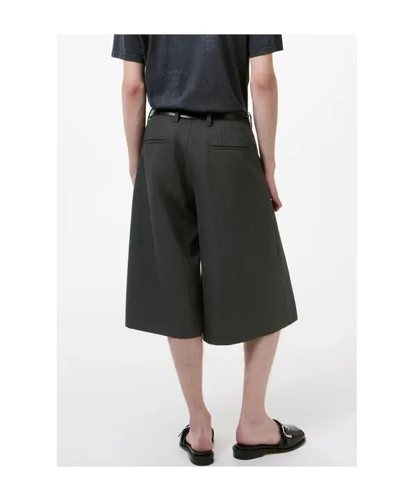 Our Legacy Split Pleated Pinstripe Capri Shorts