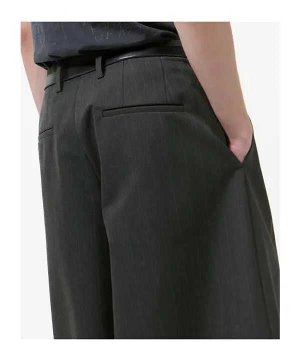 Our Legacy Split Pleated Pinstripe Capri Shorts