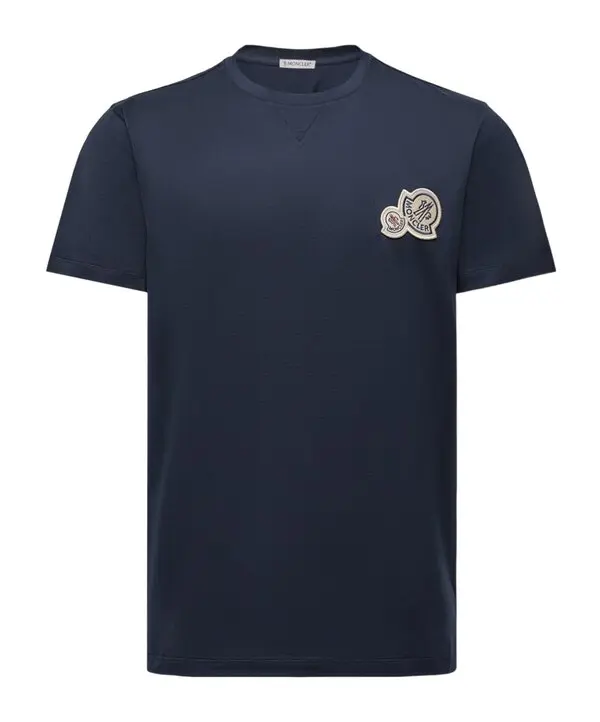 Moncler Logo Patch Crewneck T-shirt - Dark Blue