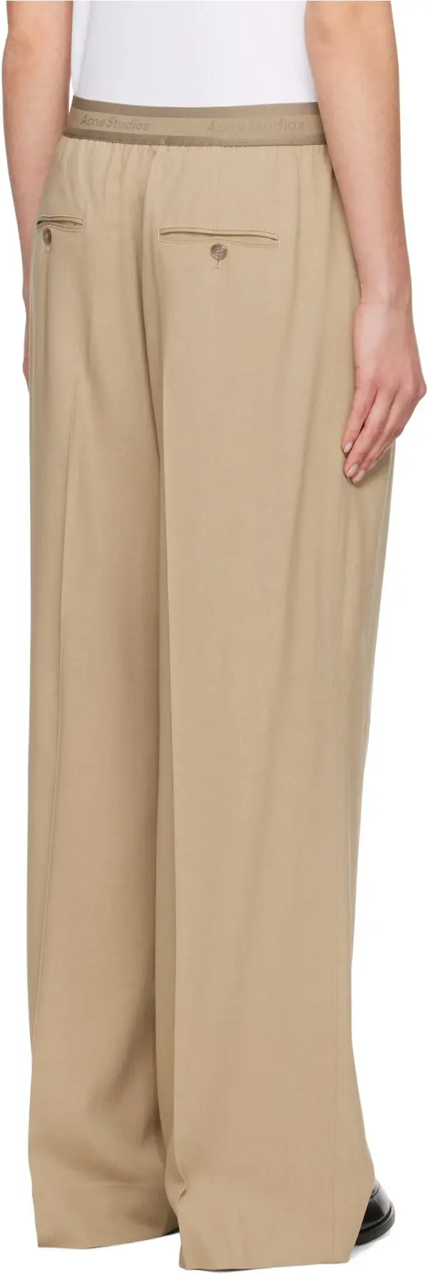 Acne Studios Logo Tape Wide Leg Trousers