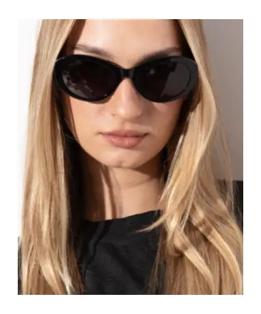 Balenciaga Flat Oval Sunglasses - Black