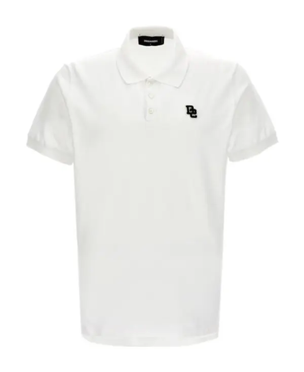 Dsquared2 Logo-embroidered Short Sleeved Polo Shirt - White
