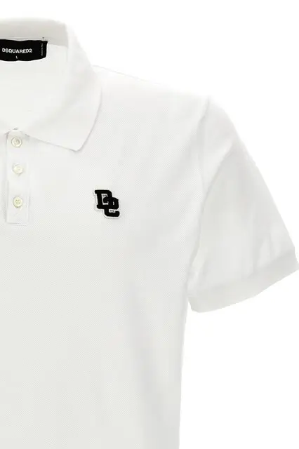Dsquared2 Logo-embroidered Short Sleeved Polo Shirt - White