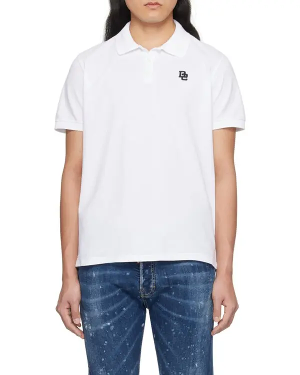 Dsquared2 Logo-embroidered Short Sleeved Polo Shirt - White