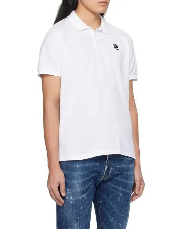 Dsquared2 Logo-embroidered Short Sleeved Polo Shirt - White