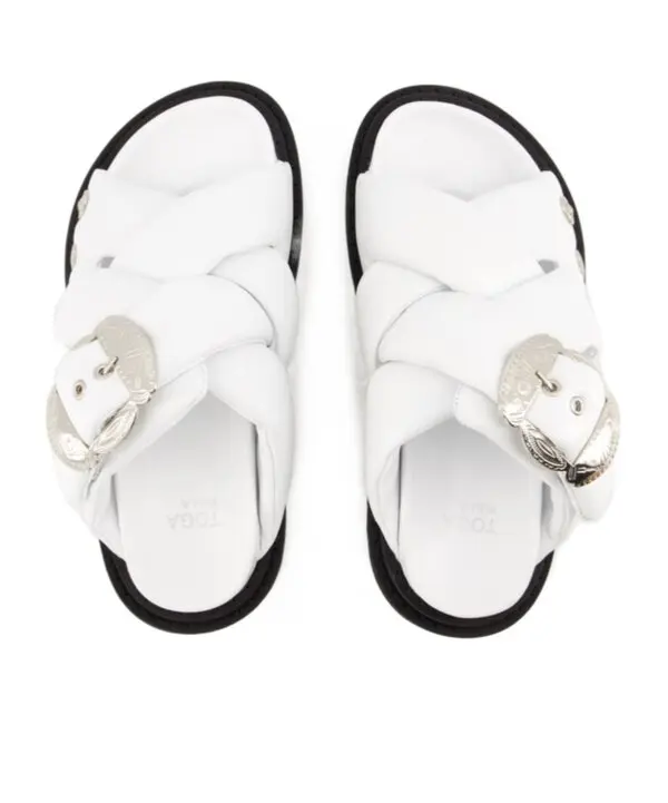 Toga Buckled Puffer Sandals