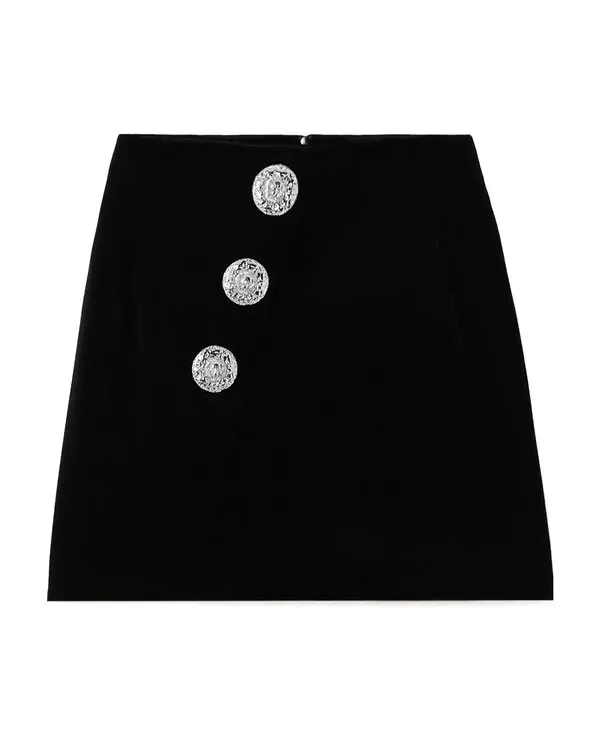 Balmain High-waisted Buttoned Mini Skirt
