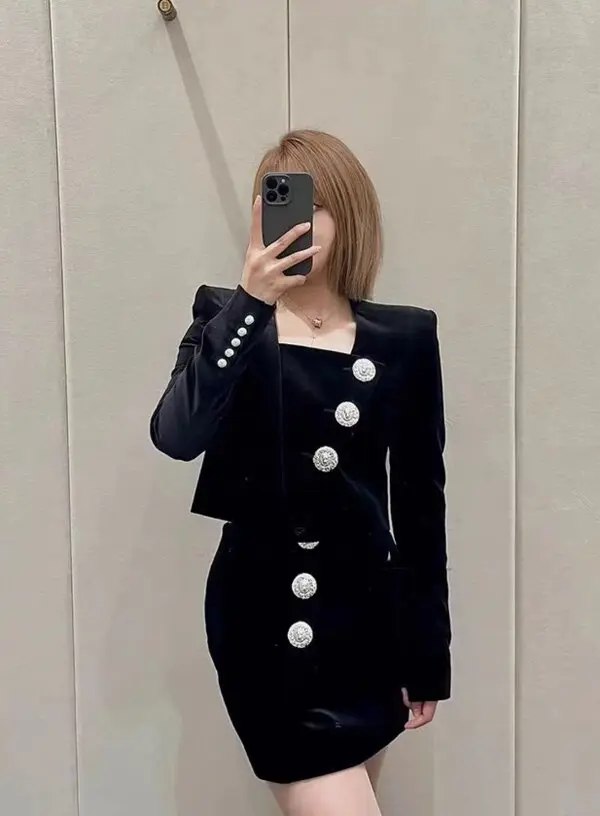 Balmain High-waisted Buttoned Mini Skirt