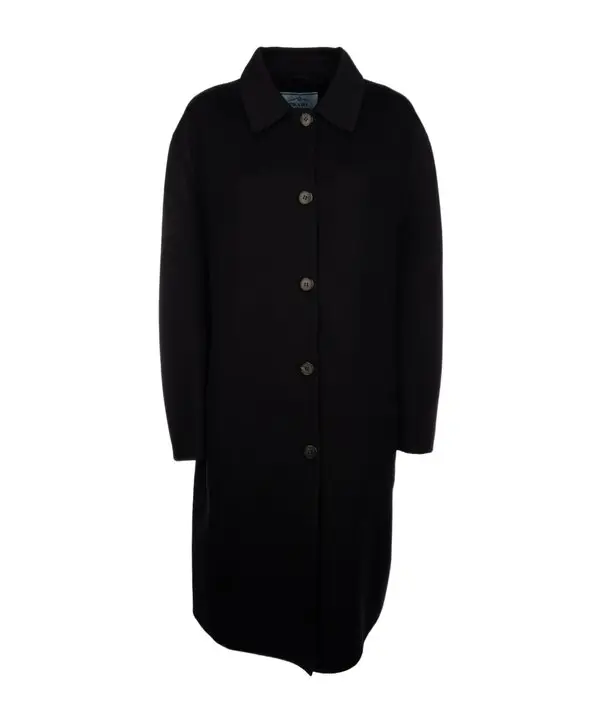 Prada Buttoned Long Sleeve Coat - Blue