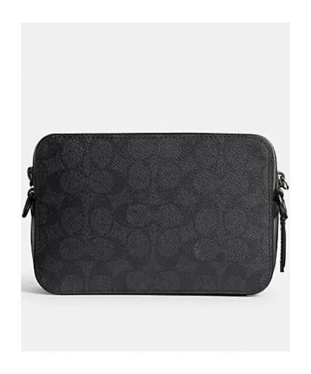 COACH Zipped Leather Messenger Bag - Black