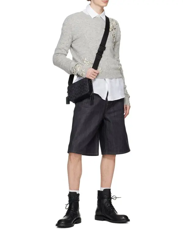 COACH Zipped Leather Messenger Bag - Black